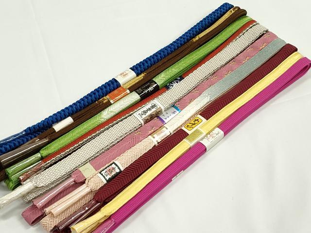 平和屋本店■和装小物　帯締め10本　豊縄流手組み　笹浪組　くみひも　金銀糸　逸品　未使用　DZAA11162kh5
