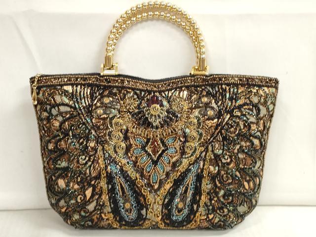 平和屋本店■和装小物　ビーズバッグ　ハンドバッグ　和装バッグ　装飾　LUMY はしもと　ルミー橋本　レトロ　逸品　DZAA11213kh5