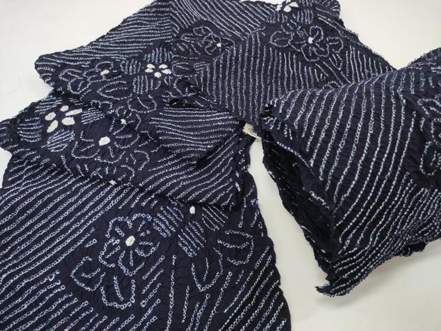 平和屋本店■極上　夏物　浴衣　有松鳴海絞り　反物　着尺　湯のし前　花繋ぎ　綿　逸品　未使用　DZAA11302kh5