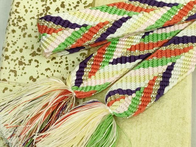 平和屋本店●極上　有職組紐道明　帯締め　笹浪組　金糸　宮内庁御用　国立博物館御用　東京芸術大学御用　逸品　DZAA11536kh6