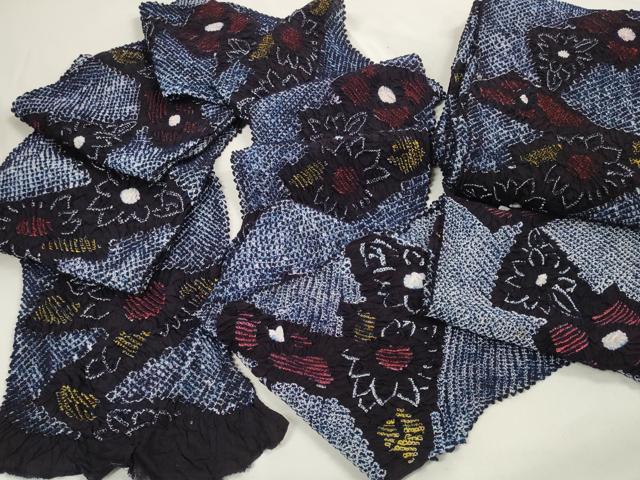 平和屋本店∴極上　夏物　浴衣　有松鳴海絞り　反物　着尺　湯のし前　花繋ぎ　証紙付き　綿　逸品　未使用　DZAA11559kh6