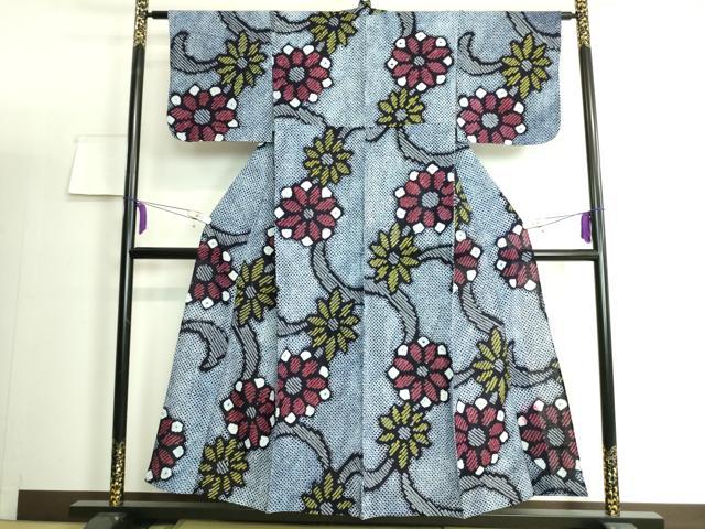 平和屋本店■極上　夏物　浴衣　有松鳴海絞り　舞花文　綿　逸品　DZAA20168kh5