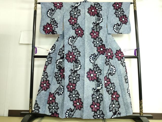 平和屋本店■極上　夏物　浴衣　有松鳴海絞り　花唐草文　綿　逸品　DZAA20169kh5