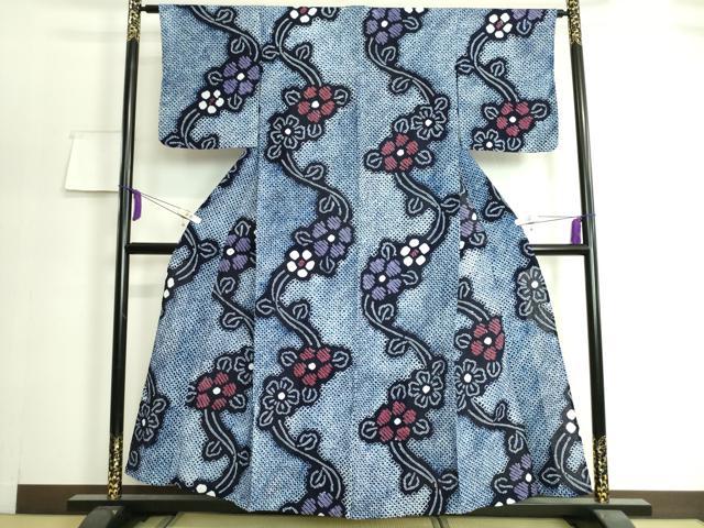 平和屋本店■極上　夏物　浴衣　有松鳴海絞り　草花文　綿　逸品　DZAA20172kh5