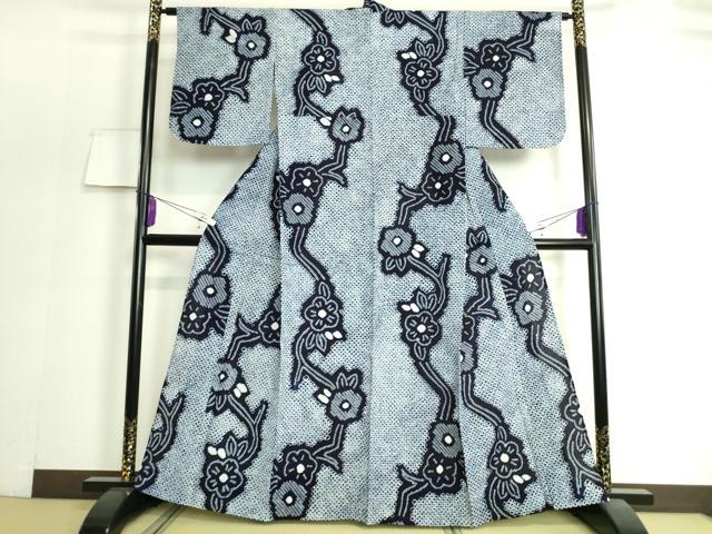 平和屋本店■極上　夏物　浴衣　有松鳴海絞り　枝花文　綿　逸品　未使用　DZAA20174kh5