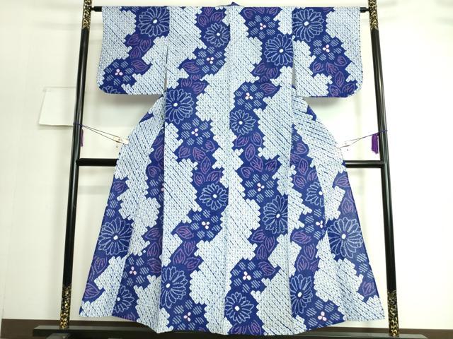 平和屋本店■極上　夏物　浴衣　有松鳴海絞り　舞花文　綿　逸品　DZAA20189kh5