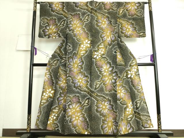 平和屋本店■極上　夏物　浴衣　有松鳴海絞り　草花文　綿　逸品　DZAA20194kh5