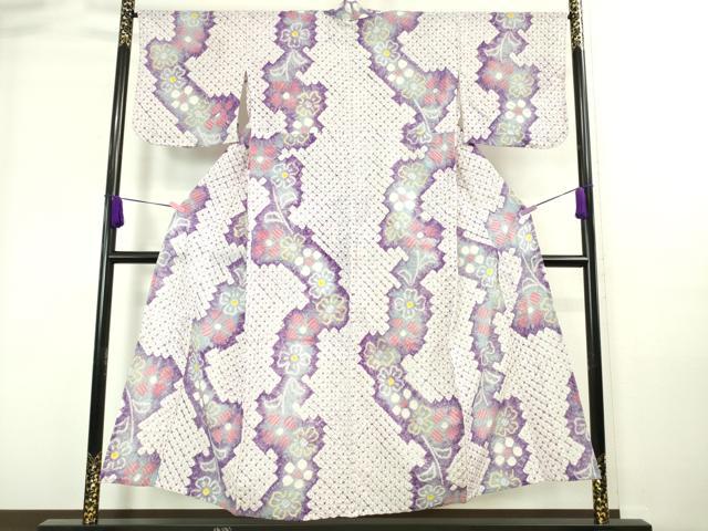 平和屋本店■極上　夏物　浴衣　有松鳴海絞り　草花文　綿　逸品　DZAA20196kh5