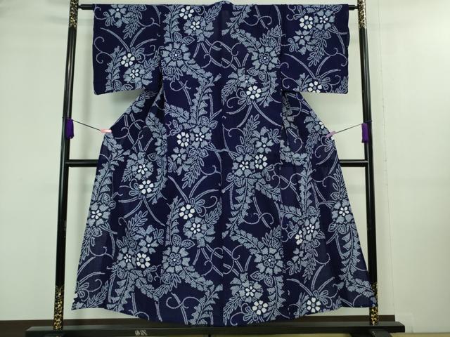 平和屋本店■極上　夏物　浴衣　有松鳴海絞り　草花文　綿　逸品　DZAA20204kh5