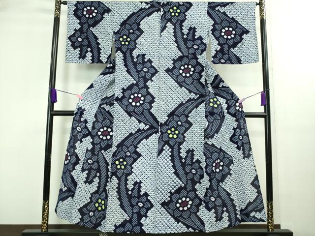 平和屋本店■極上　夏物　浴衣　有松鳴海絞り　草花文　綿　逸品　DZAA20229kh5