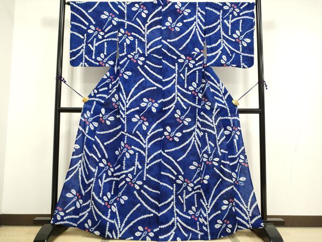 平和屋本店■極上　夏物　浴衣　有松鳴海絞り　蜻蛉　トンボ　綿　逸品　DZAA20261kh5