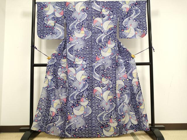 平和屋本店■極上　夏物　浴衣　有松鳴海絞り　糸巻き　綿　逸品　DZAA20277kh5