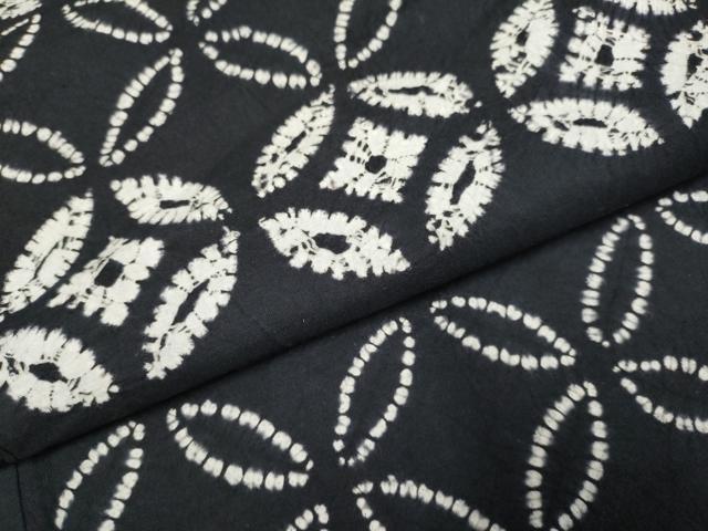 平和屋本店□極上 夏物 浴衣 絞り 七宝文 濃い紺地 綿 逸品 DZAA20291kh5