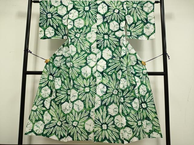 平和屋本店■極上　夏物　浴衣　有松鳴海絞り　舞花文　綿　逸品　DZAA20299kh5