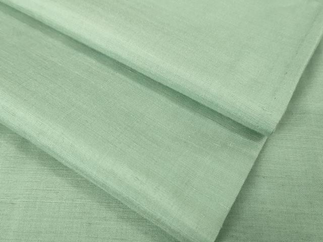 平和屋本店■極上　紅花紬　米沢　単衣　薄青竹色地　逸品　DZAA2565kh5