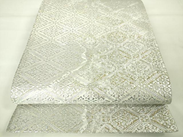 平和屋本店■極上　金彩友禅　卓越技能者・名工・和田光正　六通柄袋帯　花菱　銀彩　逸品　未使用　DZAA2584kh5