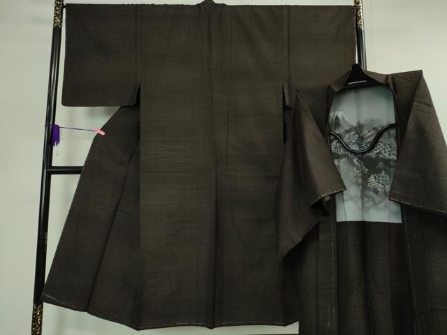 平和屋本店■極上　男性　国指定重要無形文化財　本場久米島紬　手織　アンサンブル　羽裏・龍　逸品　未使用　DZAA2644kh5