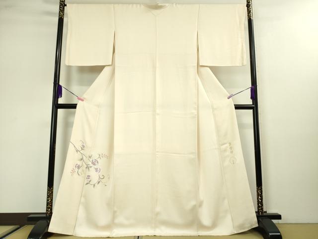 平和屋本店■極上　金彩友禅　卓越技能者・名工・和田光正　京金彩　色留訪問着　花唐草文　金彩　薄卵色地　逸品　DZAA3087kh5