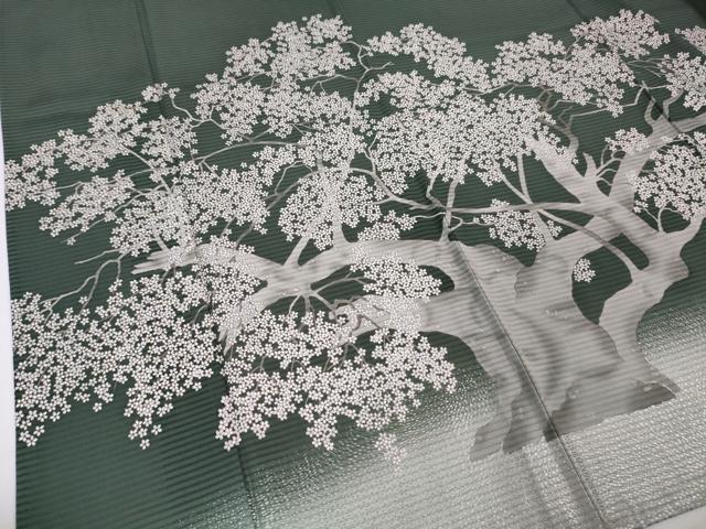 平和屋着物▽上質な紬 単衣 絣花文 正絹 逸品 DAAT9216az