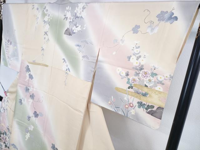 平和屋本店□極上 訪問着 友禅 吉祥花文 暈し染め 金彩 鈴乃屋