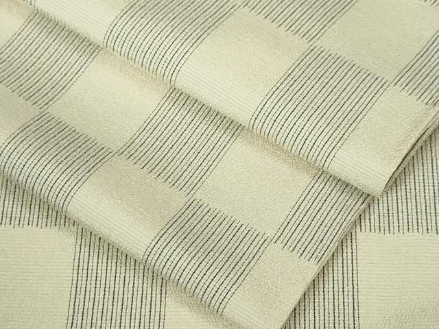 平和屋本店■極上　本塩沢　単衣　市松文様　逸品　DZAA3359kh5