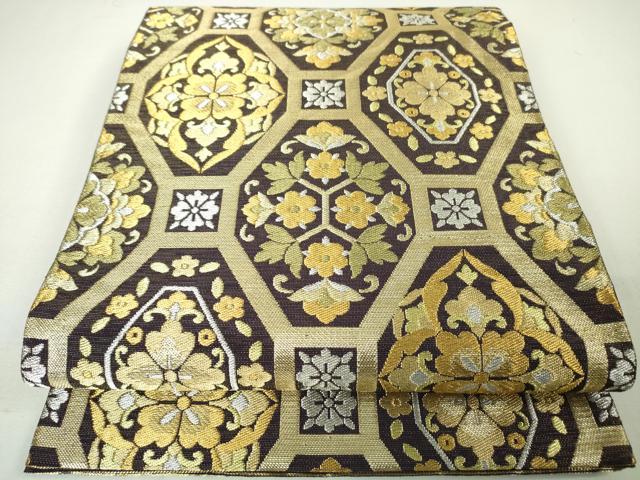 平和屋本店■極上　西陣　川島織物　六通柄　本袋帯　蜀江花文　金銀糸　逸品　DZAA3532kh5