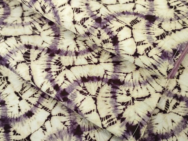 平和屋本店■極上　紫根染　紬　分銅繋ぎ　正絹　逸品　DZAA3709kh5