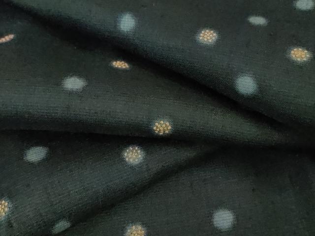 平和屋本店■極上　中国三大刺繍　相良刺繍　紬　丸文　褐返色地　逸品　未使用　DZAA3745kh5