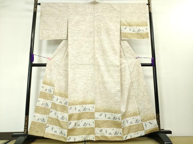 平和屋本店■極上　ぜんまい紬　訪問着　兎　うさぎ　逸品　DZAA3753kh5