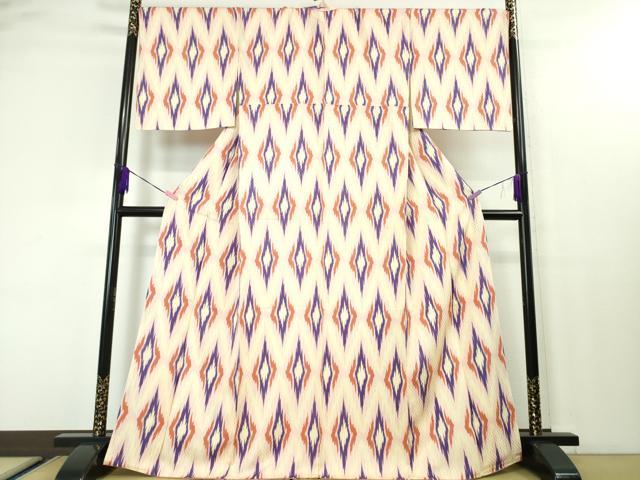 平和屋本店■極上　BANKANわものや　小紋　菱文　市松地紋　たとう紙付き　逸品　DZAA3757kh5