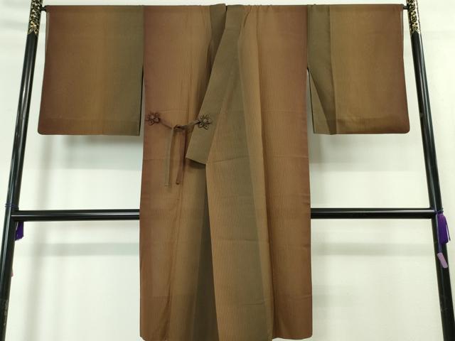 平和屋本店■極上　道中着　スリーシーズン　春夏秋　塵除け　ロング丈　縞　暈し染め　逸品　DZAA3764kh5