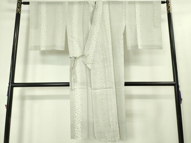 平和屋本店■極上　本場大島紬　夏大島　白大島　道中着　ロング丈　スリーシーズン　春夏秋　塵除け　間道　逸品　DZAA3846kh5