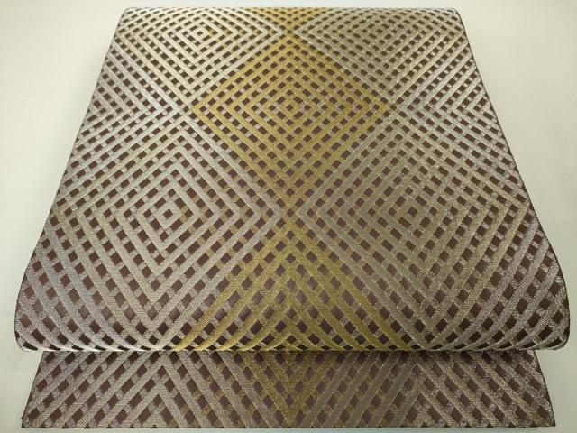 平和屋本店■最高級　人間国宝　北村武資　煌彩錦　六通柄袋帯　菱文　金銀糸　逸品　未使用　DZAA3954kh5