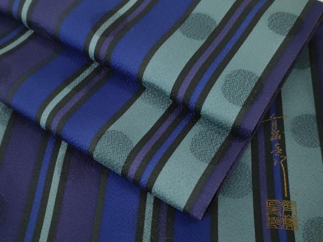 平和屋本店■極上　キモノデザイナー　斉藤上太郎　両面　全通柄袋帯　間道　丸文　逸品　DZAA3972kh5