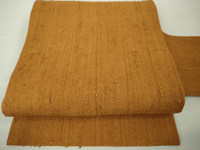 平和屋本店■極上　浦野理一　経節紬　九寸名古屋帯　赤朽葉色地　逸品　未使用　DZAA3986kh5