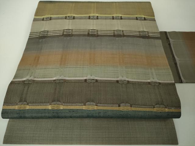 平和屋本店■極上　藤山千春　九寸名古屋帯　草木染　間道　逸品　DZAA3993kh5