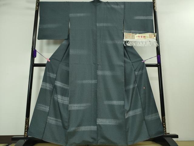 平和屋本店■極上　石川県指定無形文化財　牛首紬　白山工房　手織　訪問着　霞文　証紙付き　逸品　未使用　DZAA4089kh5