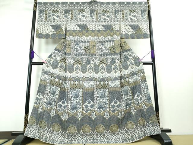 平和屋本店■極上　総刺繍　訪問着　オリエント花文　金糸　逸品　DZAA4098kh5