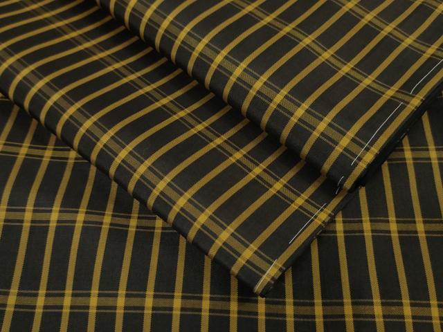 平和屋本店■極上　本場黄八丈　黒八丈　平織　紬　格子　逸品　未使用　DZAA4157kh5