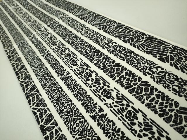 平和屋本店□極上 伝統工芸品 伊那紬 全通柄袋帯 久保田織