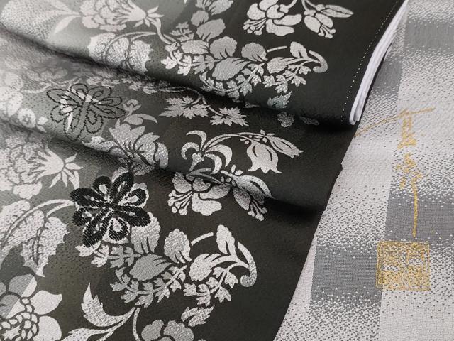 平和屋本店■極上　キモノデザイナー　斉藤上太郎　訪問着　お召地　市松花唐草文　暈し染め　逸品　DZAA4230kh5