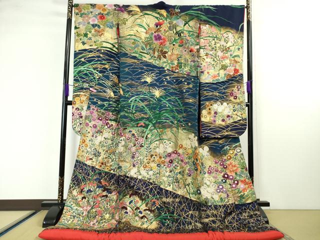 平和屋本店■極上　色打掛　和装　婚礼　結婚式　花嫁　神社挙式　相良刺繍　駒刺繍　芒　秋草文　暈し染め　金彩　逸品　DZAA4273kh5