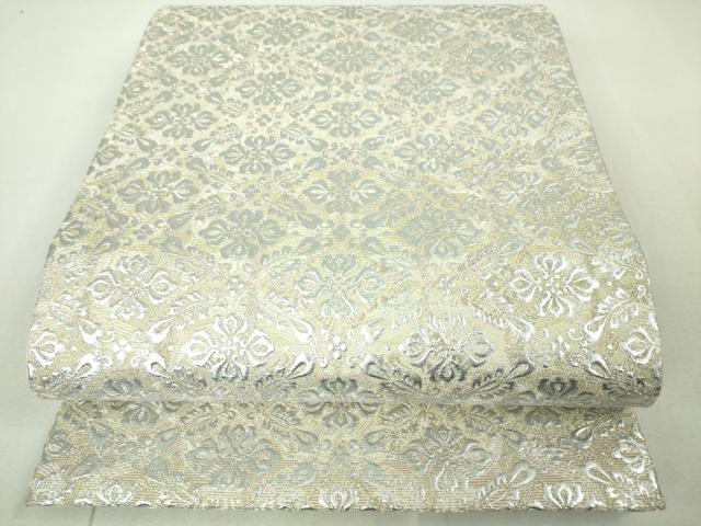 平和屋本店■極上　金彩友禅　卓越技能者・名工・和田光正　六通柄袋帯　花菱文　銀彩　逸品　未使用　DZAA4341kh5