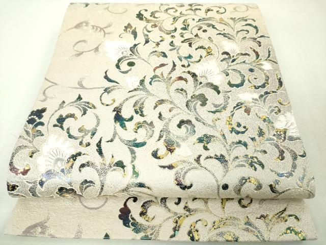 平和屋本店■極上　六通柄袋帯　手技　織り金彩　彩り金彩　王朝唐花文　金糸　上代60万　反端付き　逸品　DZAA4369kh5