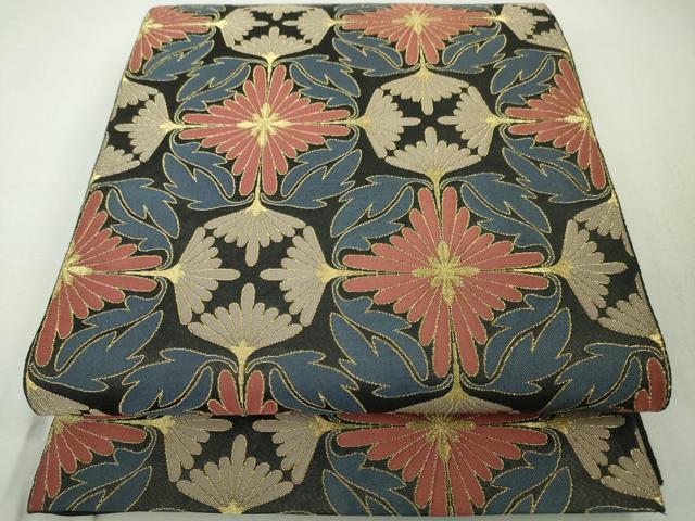 平和屋本店■最高級　人間国宝　北村武資　煌彩錦　六通柄袋帯　菊菱紋　金糸　逸品　未使用　DZAA4375kh5