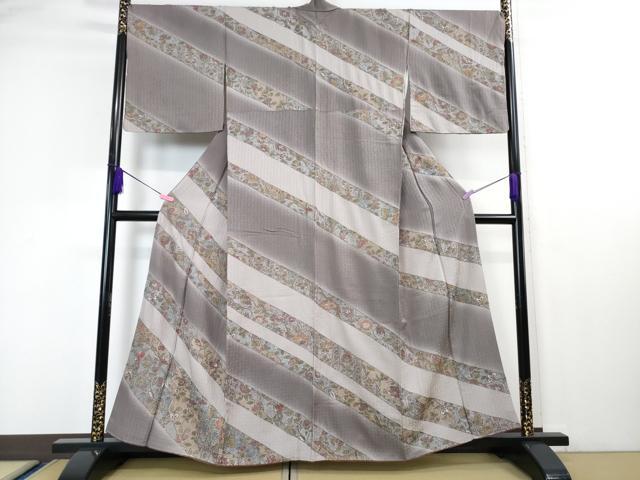 平和屋本店■極上　中国三大刺繍　スワトウ刺繍　汕頭刺繍　訪問着　花唐草文　暈し染め　金糸　逸品　DZAA4461kh5