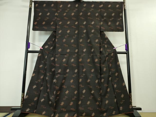 平和屋本店■極上　国指定重要無形文化財　本場久米島紬　手織　逸品　DZAA4486kh5