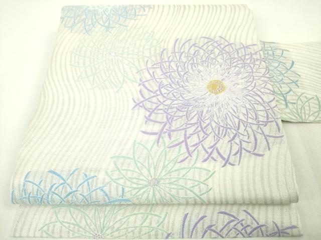 平和屋本店■極上　世界的友禅作家　千地泰弘　九寸名古屋帯　乱菊　金銀糸　逸品　未使用　DZAA4572kh5