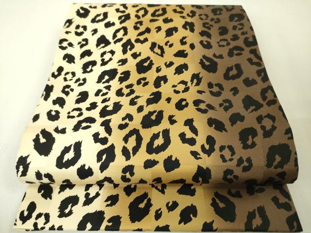 平和屋本店■極上　九寸開き名古屋帯　豹柄　ヒョウ柄　逸品　未使用　DZAA4596kh5