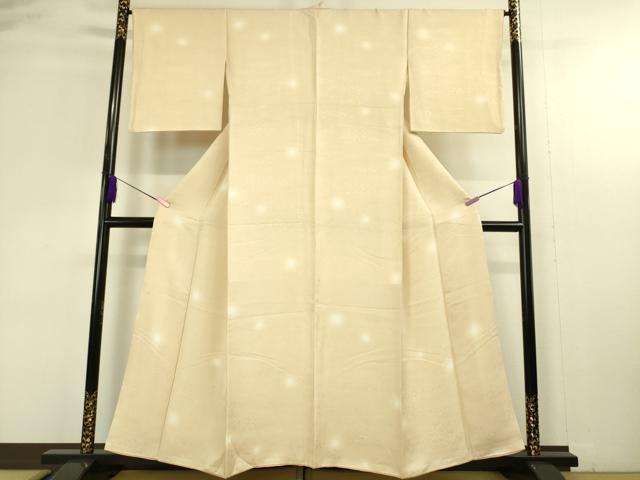 平和屋本店■極上　小紋　蛍暈し　丸文　薄香色地　逸品　DZAA4611kh5